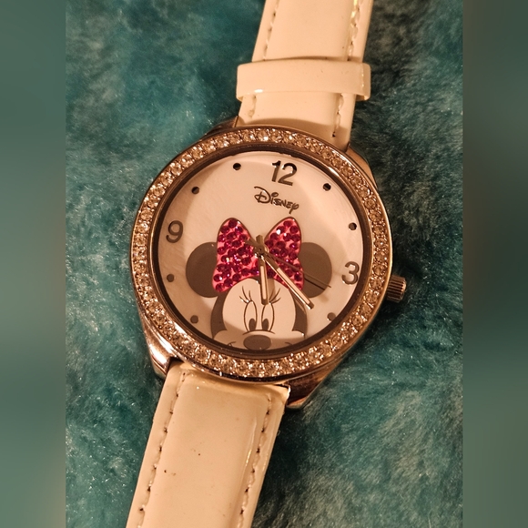 Disney | Accessories | Disney Minnie Mouse Watch With Pink Bow And Iced ...